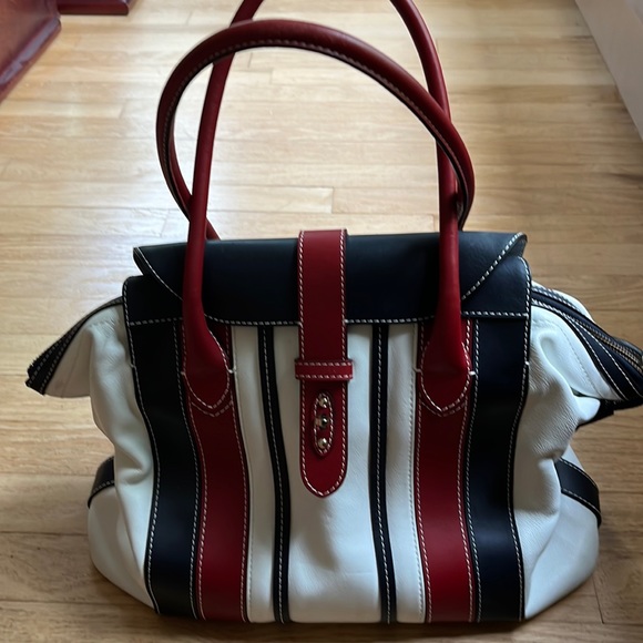 Brooks Brothers | Bags | Brooks Brothers Red White Blue Leather Handbag ...
